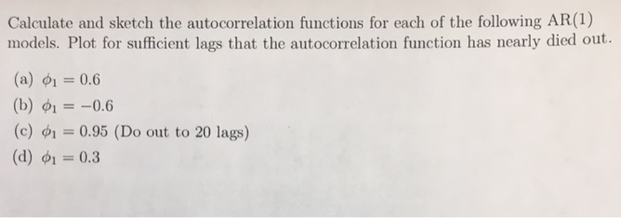 Calculate and sketch the autocorrelation functions | Chegg.com