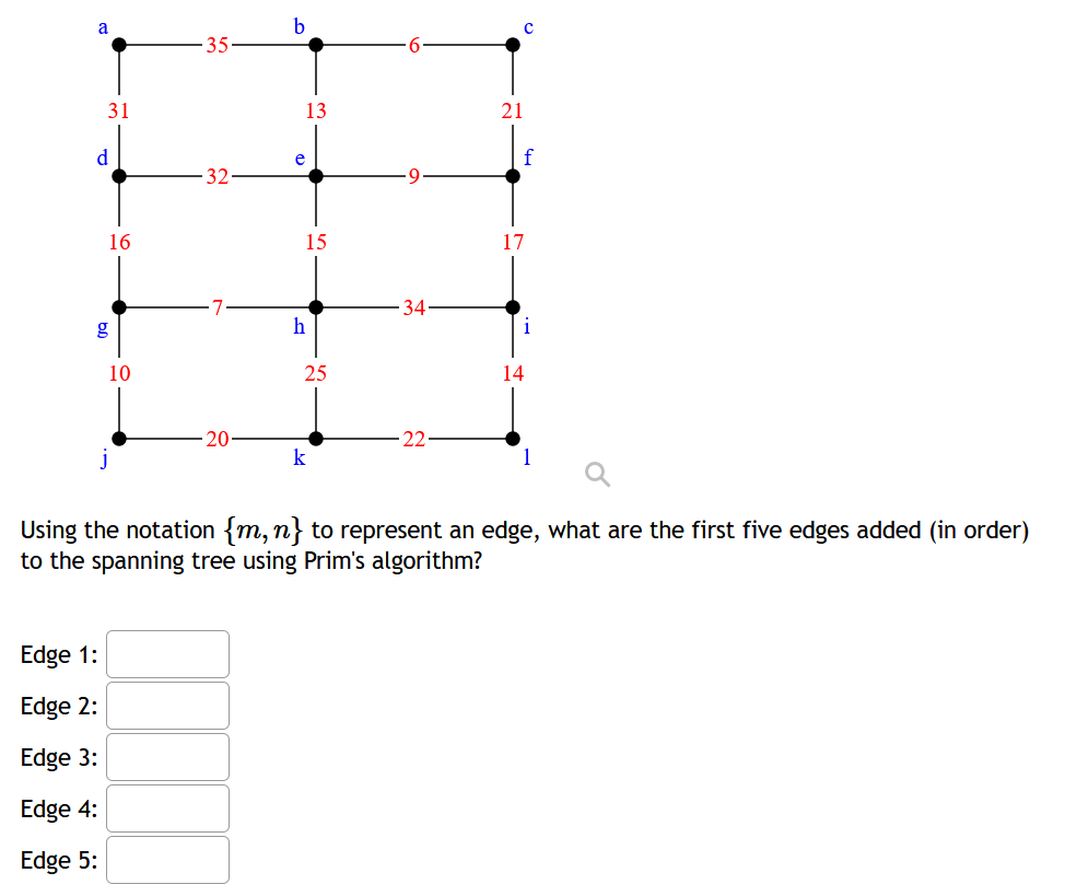 Solved Using the notation {m,n} ﻿to represent an edge, what | Chegg.com