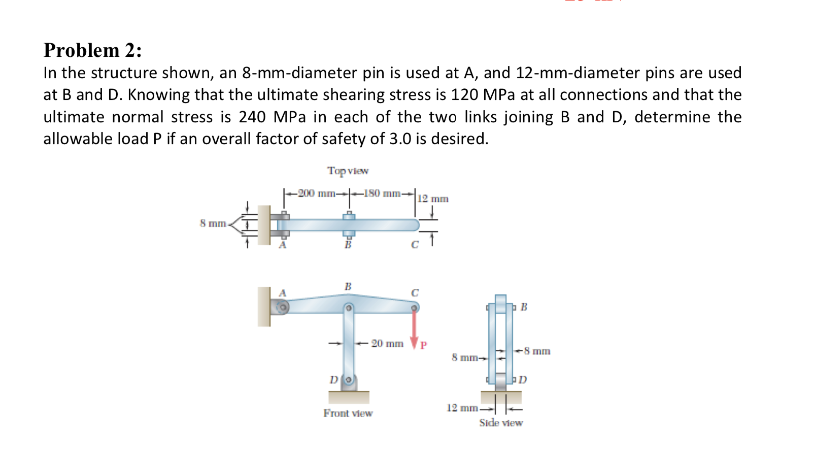 Solved Problem 2: In the structure shown, an 8-mm-diameter | Chegg.com Solved Problem 2: In the structure shown, an 8-mm-diameter | Chegg.com