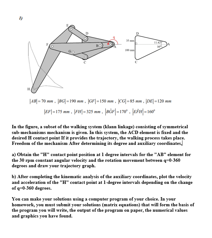 Solved ∣AB∣=70 mm,∣BG∣=190 mm,∣GF∣=150 mm,∣CG∣=85 | Chegg.com