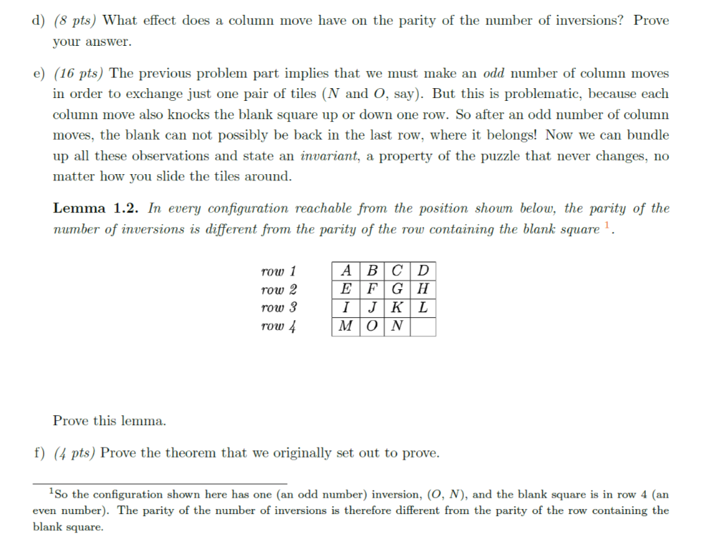 Solved Problem 2. In the 15-puzzle, there are 15 lettered | Chegg.com