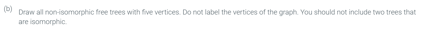 Solved (b) Draw all non-isomorphic free trees with five | Chegg.com