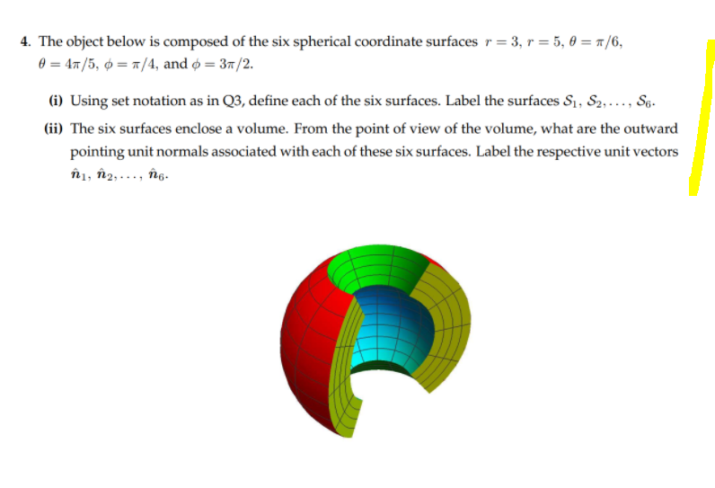 Solved 4. The object below is composed of the six spherical | Chegg.com