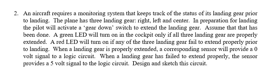 Solved 2. An aircraft requires a monitoring system that | Chegg.com