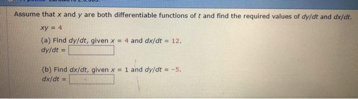Solved Assume that x and y are both differentiable functions | Chegg.com