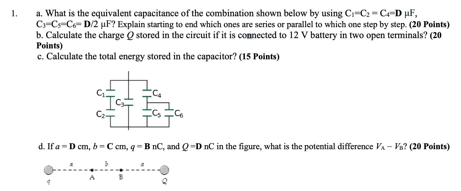 Solved a. What is the equivalent capacitance of the | Chegg.com
