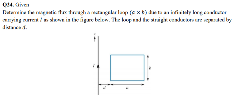 Solved Q24. Given Determine the magnetic flux through a | Chegg.com