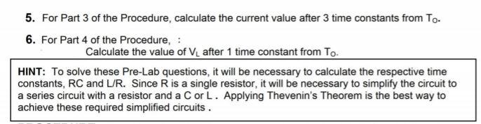 Solved PRE-LAB: 1. For Part 1 of the procedure, calculate | Chegg.com