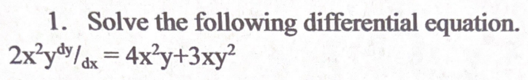 Solved 1. Solve the following differential equation. | Chegg.com