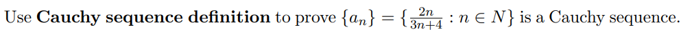 Solved Use Cauchy sequence definition to prove | Chegg.com