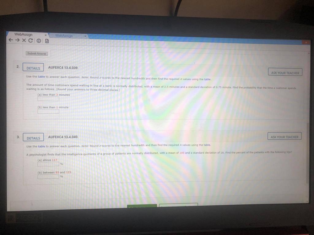 Solved X WebAssign 4 → XC 2 WebAsign Submit Answer 2 DETAILS | Chegg.com
