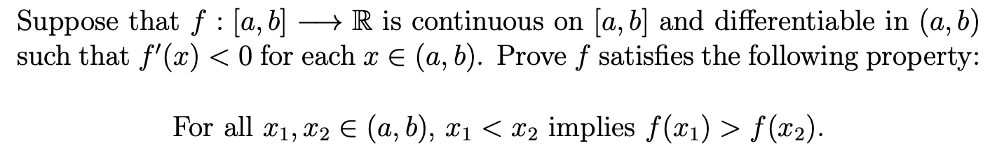 Solved Suppose that f : [a, b] → R is continuous on [a, b] | Chegg.com
