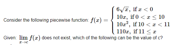 Solved Consider the following piecewise function: | Chegg.com