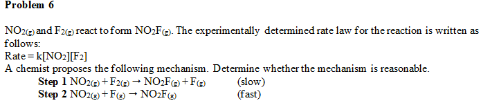 Solved Problem 6 NO2() and F2(e) react to form NO2F2). The | Chegg.com