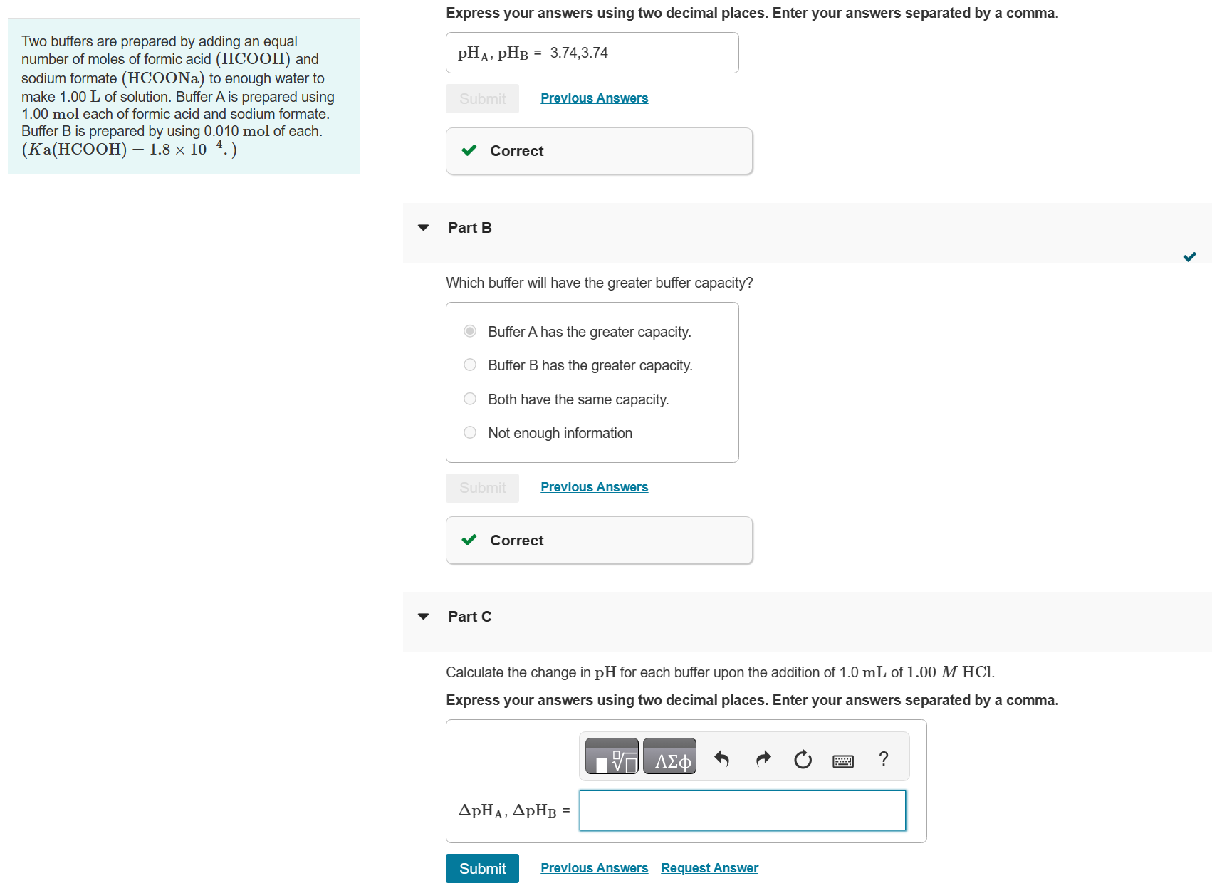 Express your answers using two decimal places. Enter | Chegg.com