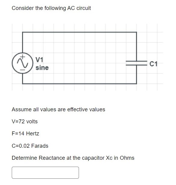 Solved Consider the following AC circuit Assume all values | Chegg.com