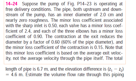 Solved 14-24 Suppose the pump of Fig. P14-23 is operating at | Chegg.com