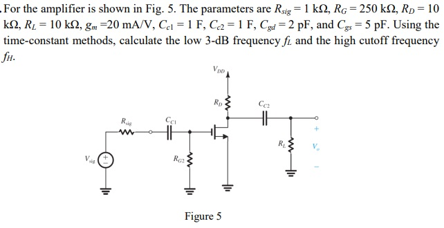 Solved Using the time-constant methods, calculate the low | Chegg.com