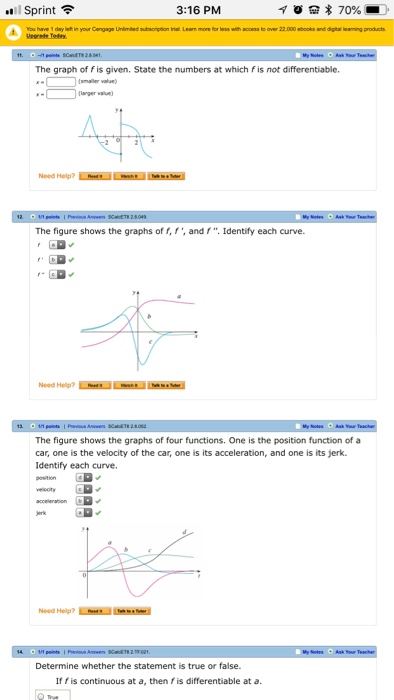 Solved #8 : Sprint 3:16 PM The graph of fis given. State the | Chegg.com