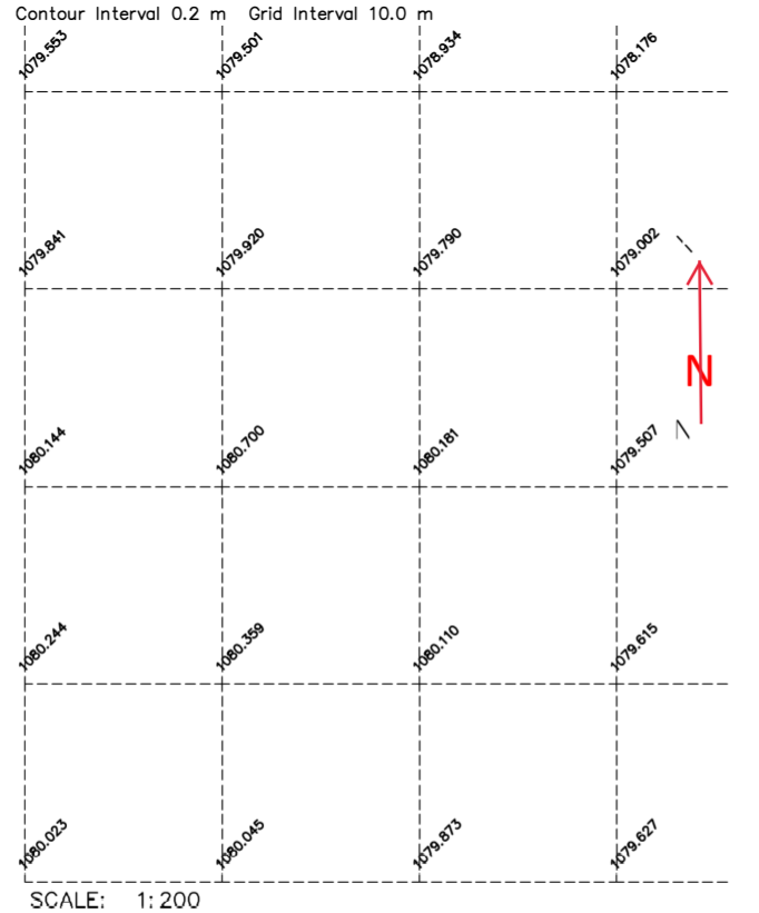 Solved contour a drawing plan, 1. this is 10 m grid with | Chegg.com