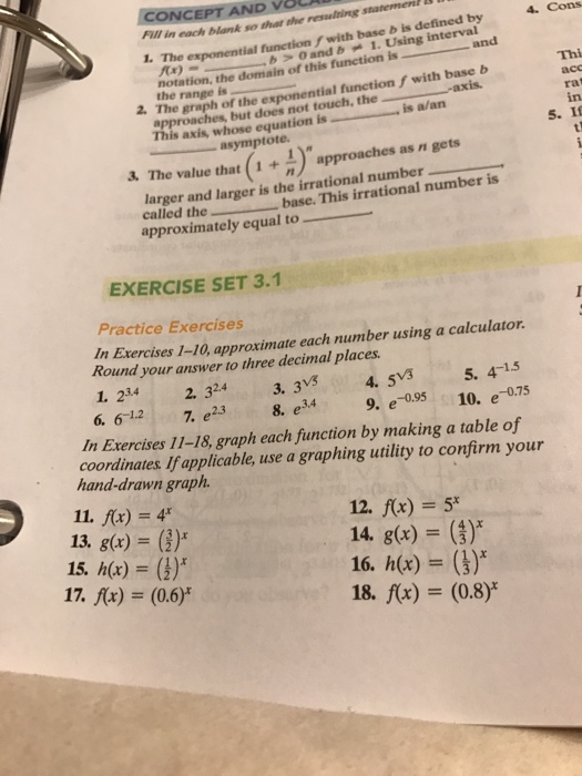 Solved The exponential function f with base b is defined by | Chegg.com