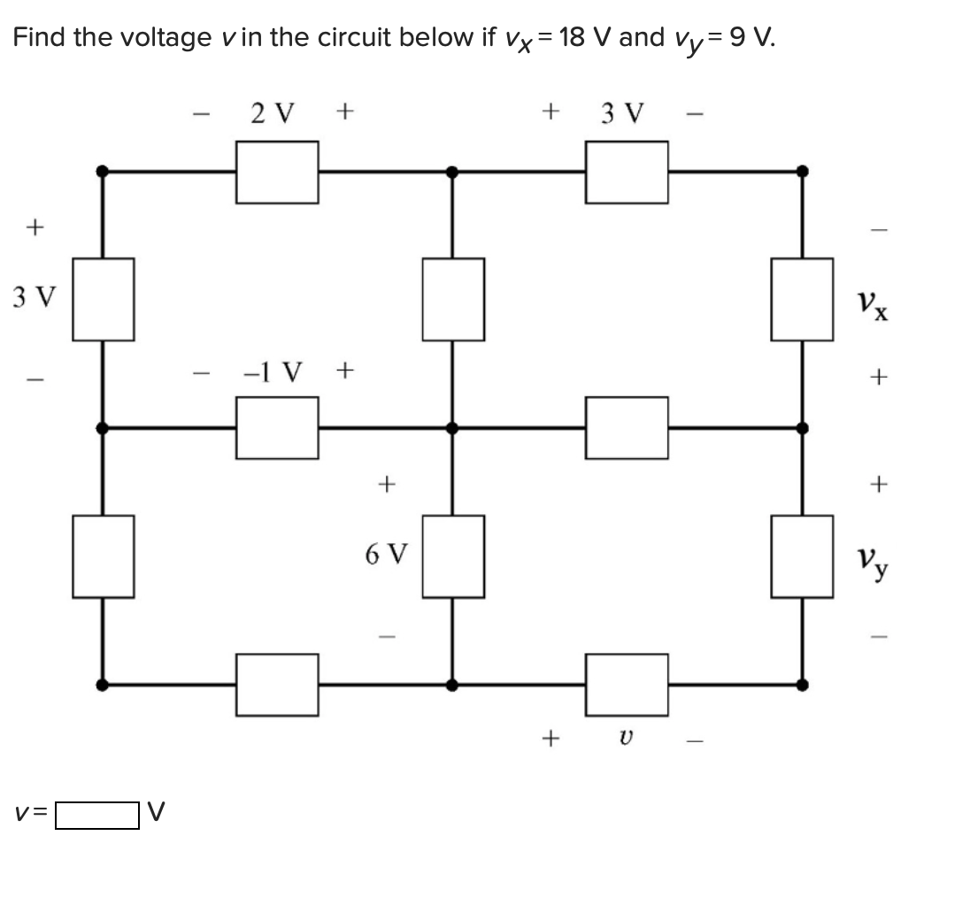 Solved Find the voltage vin the circuit below if vx = 18 V | Chegg.com