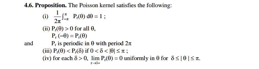 Solved - 4.6. Proposition. The Poisson kernel satisfies the | Chegg.com