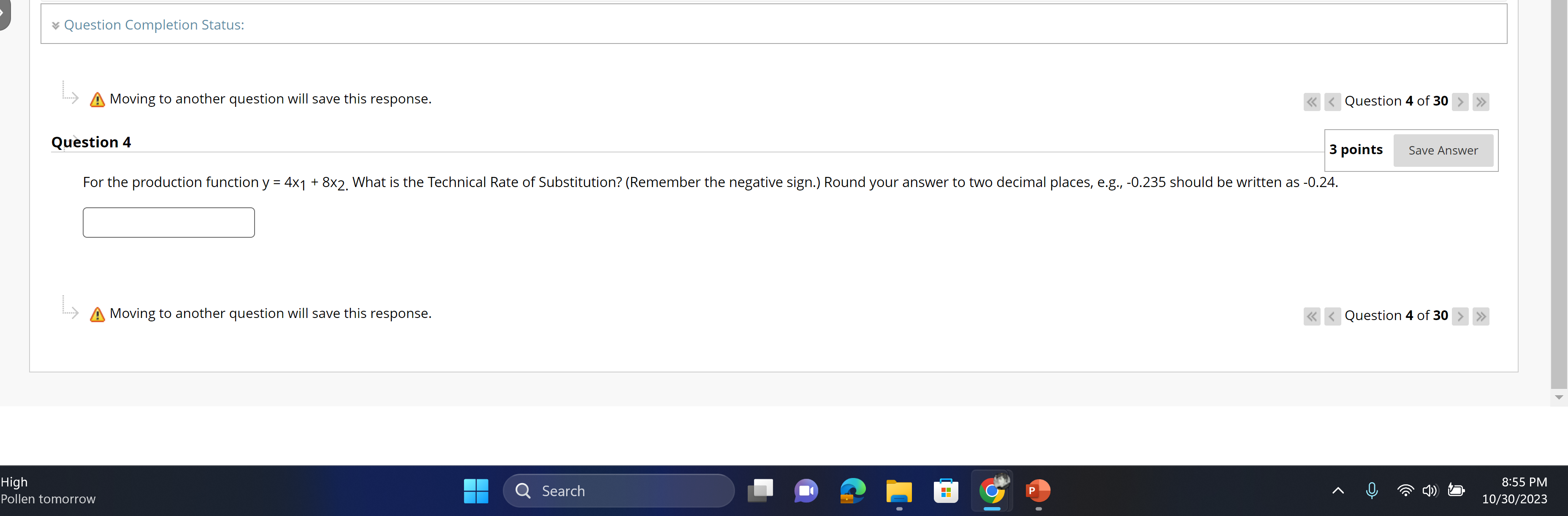 Solved Moving to another question will save this response. | Chegg.com