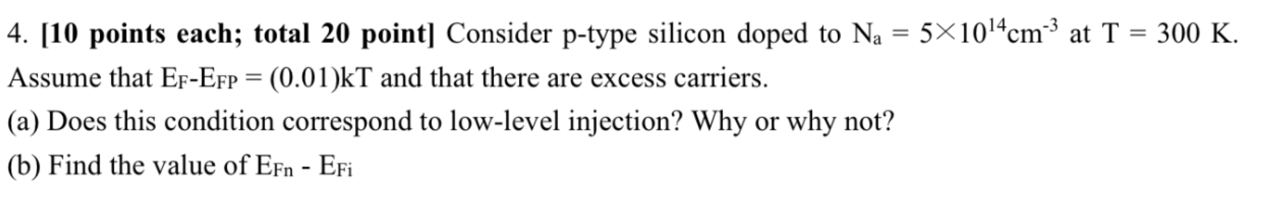 Solved [10 ﻿points each; total 20 ﻿point] ﻿Consider p-type | Chegg.com
