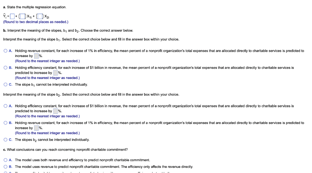 Solved A nonprofit analyst seeks to determine which | Chegg.com