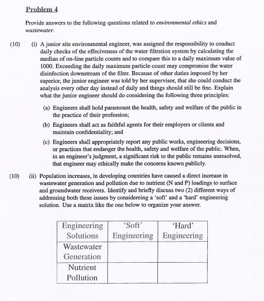 Solved Problem 4Provide answers to the following questions | Chegg.com