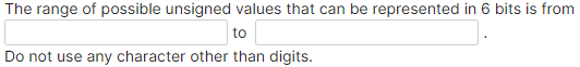 Solved The range of possible unsigned values that can be | Chegg.com