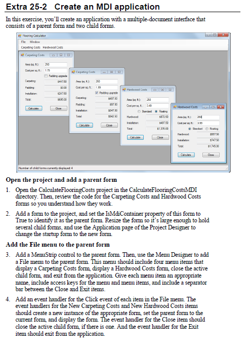 Extra 25-2 Create an MDI application In this | Chegg.com