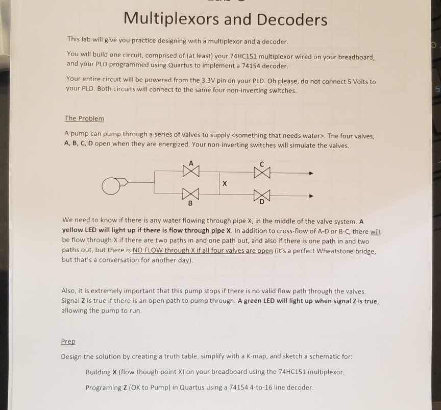 Solved Multiplexors and Decoders This lab will give you | Chegg.com