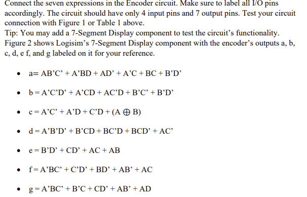 Solved Connect the seven expressions in the Encoder circuit. | Chegg.com