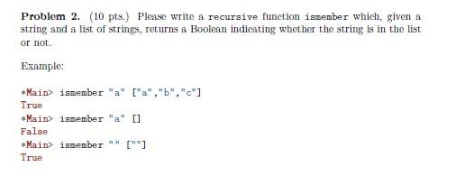 Solved Problem 2. (10 pts. Please write a recursive function | Chegg.com