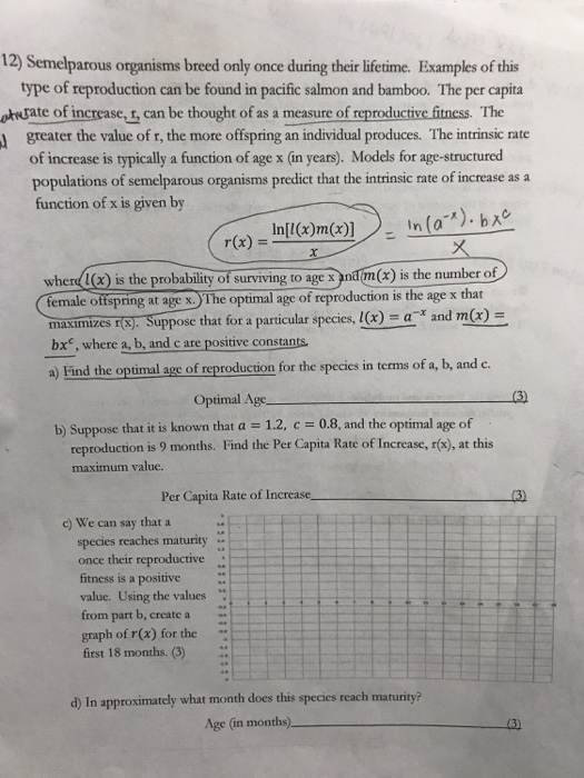 Solved 12) Semelparous organisms breed only once during | Chegg.com