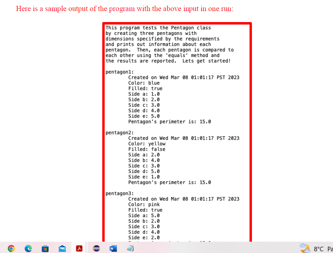 Solved 1. Design a public class named Pentagon that extends | Chegg.com