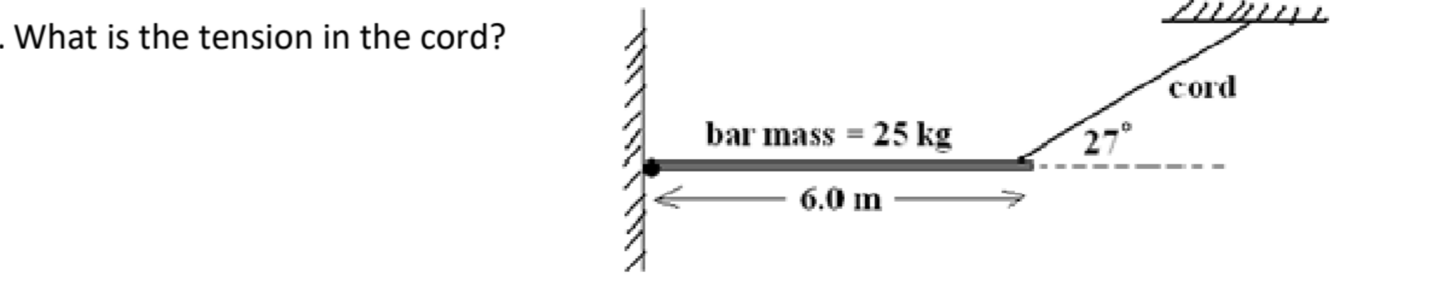 Solved What is the tension in the cord? | Chegg.com