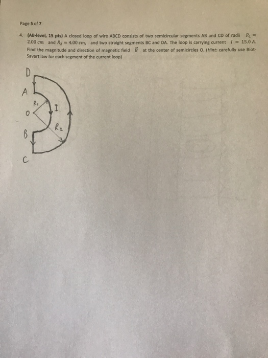 Solved A closed loop of wire ABCD consists of two | Chegg.com
