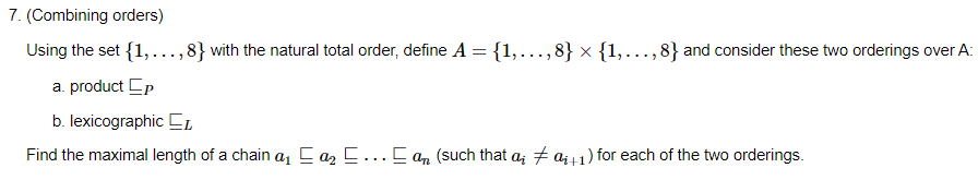 Solved (Lattices) a. Draw a Hasse diagram for the following | Chegg.com