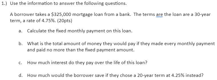 Solved Use the information to answer the following | Chegg.com