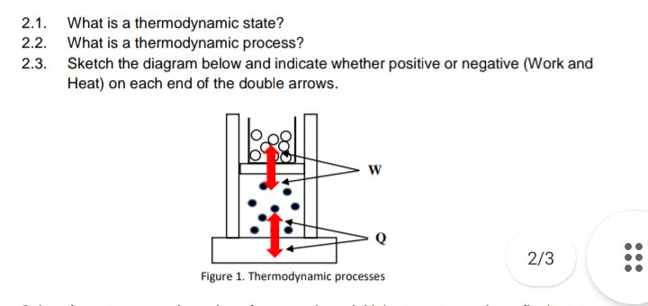 Solved 2.1. What is a thermodynamic state? 2.2. What is a | Chegg.com