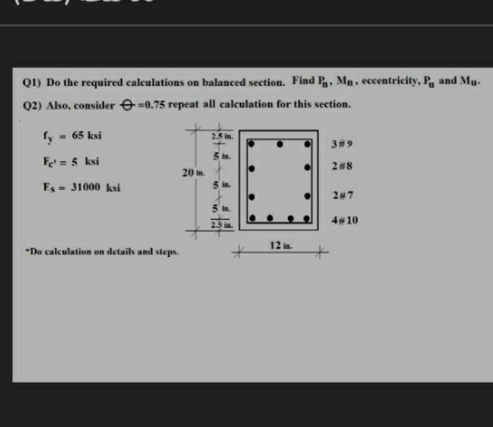 Solved (1) Do the required calculations on balanced section. | Chegg.com