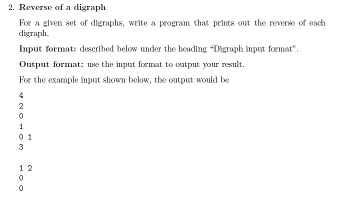 2 Reverse Of A Digraph For A Given Set Of Digraphs