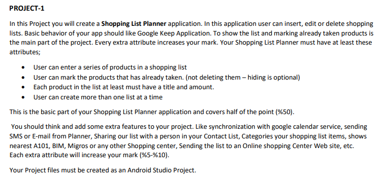PROJECT-1 In this Project you will create a Shopping | Chegg.com