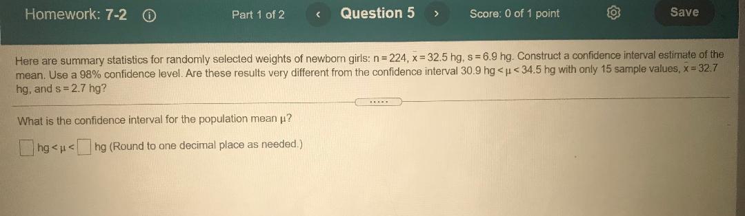 Solved Homework 7 2 Part 1 Of 2 Question 5 Score 0 Of 1