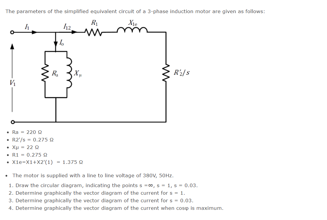 Solved The parameters of the simplified equivalent circuit | Chegg.com
