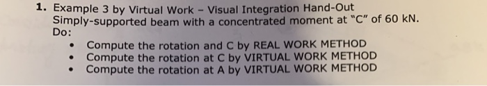 Solved 1. Example 3 by Virtual Work - Visual Integration | Chegg.com