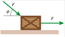 Solved A crate of mass m=48.2 kg is on a horizontal surface. | Chegg.com